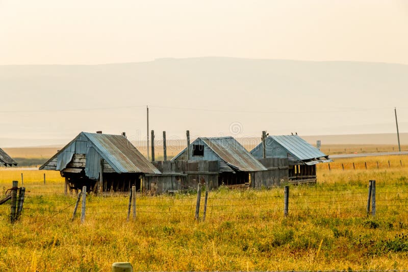 Rustic Farm Buildings. Foothills County, Alberta, Canada Stock Photo ...