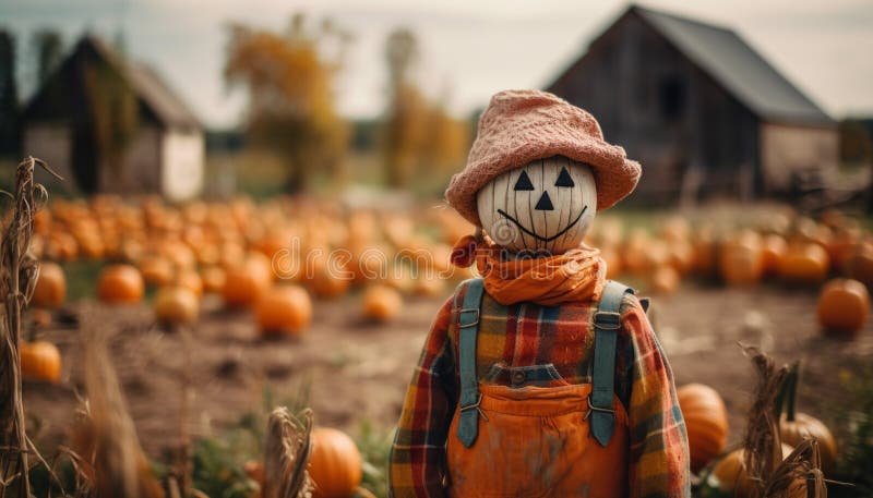 Rustic Farm Harvests Spooky Pumpkin Patch Fun Generated by AI Stock ...