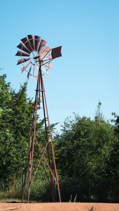 Rustic Farm Windmill a Glimpse into Rural Heritage Stock Image - Image ...