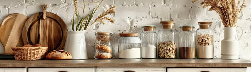 Rustic Farmhouse Kitchen with Fresh Baked Goods Stock Illustration ...