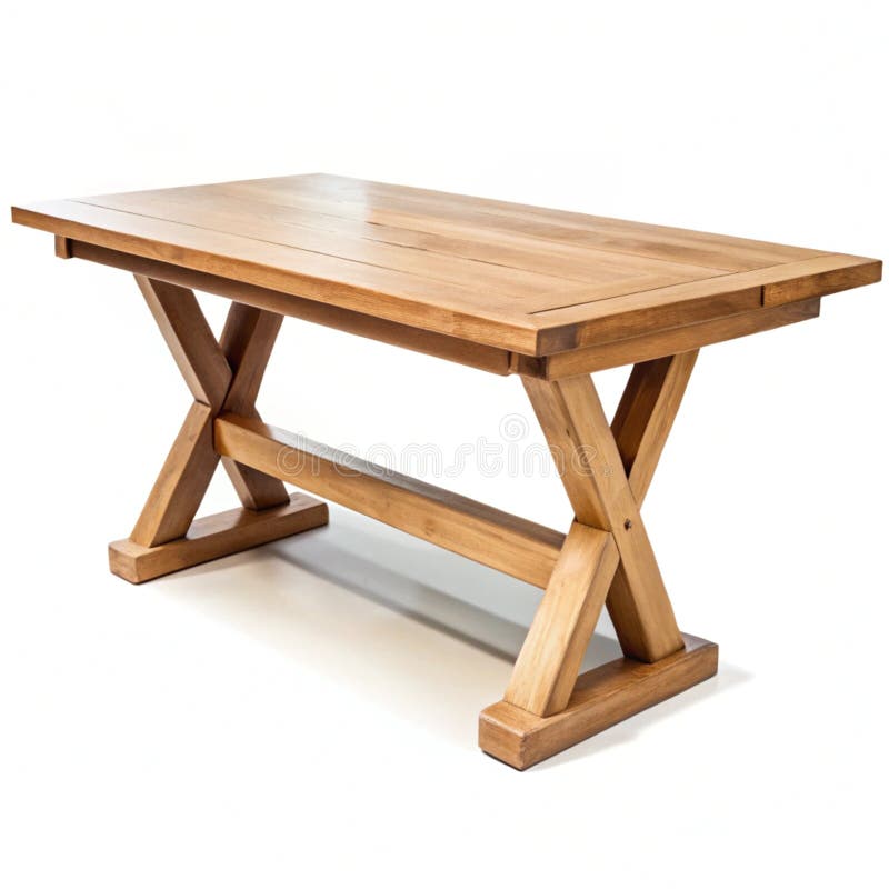 Rustic Farmhouse Table Isolated on White Background Stock Illustration ...