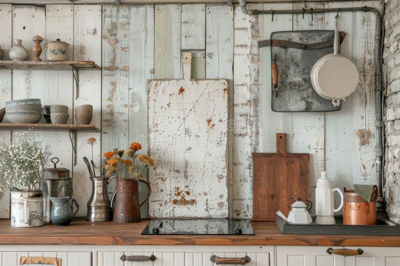 Rustic Farmhouse Wall Decor on a Transparent White Canvas Stock ...