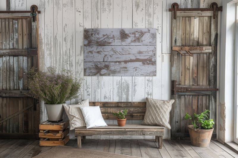 Rustic Farmhouse Wall Decor on a Transparent White Canvas Stock ...