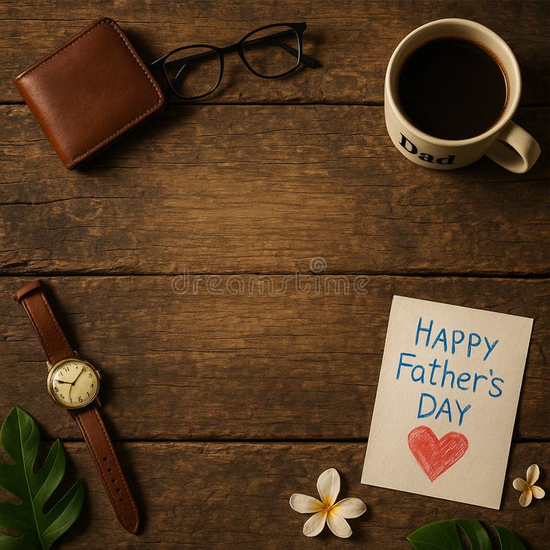 Father S Day Mockup on Wooden Background with Dad S Essentials – AI ...