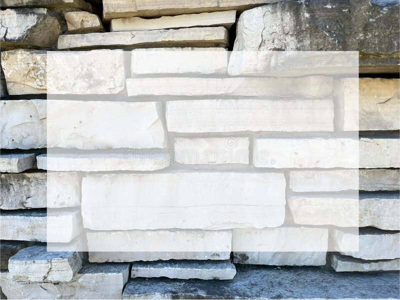 Rustic Flagstone Wall Background with Overlay Box for Copy or Text ...