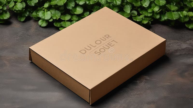 Rustic flat box mockup stock illustration. Illustration of display ...