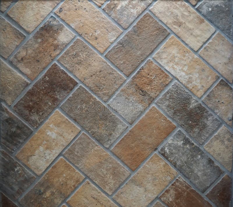 Rustic Floor Texture Made of Bricks. House Interior Tiles. Stock Photo ...