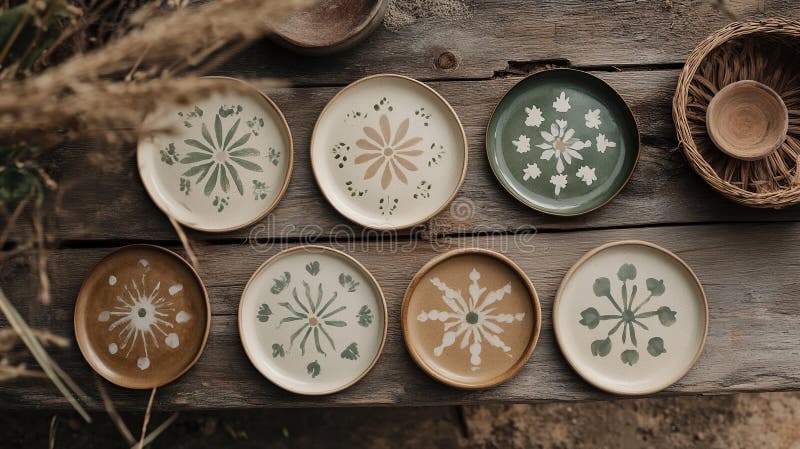 Rustic Floral Plates, Outdoor Setting, Craft Display, Website Design ...