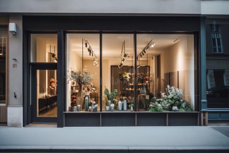 Rustic Flower Shop Windows Displaying Beautiful Blooms, Generative AI ...