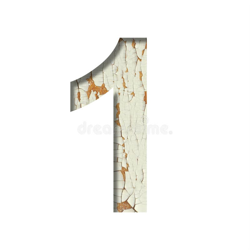 Rustic Font. Digit One, 1 Cut Out of Paper on the Background of Old ...