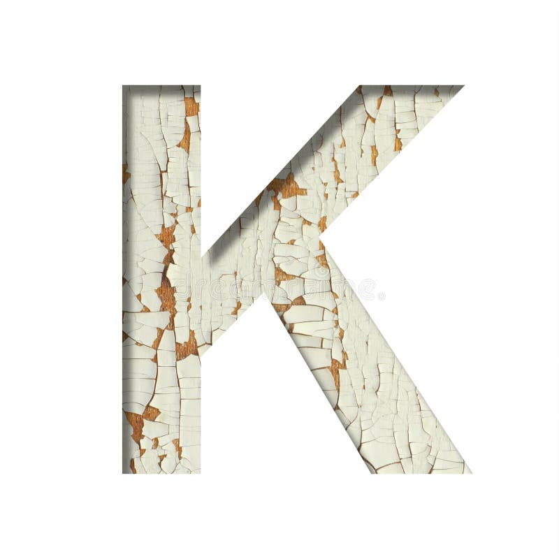 Rustic Font. the Letter K Cut Out of Paper on the Background of Old ...