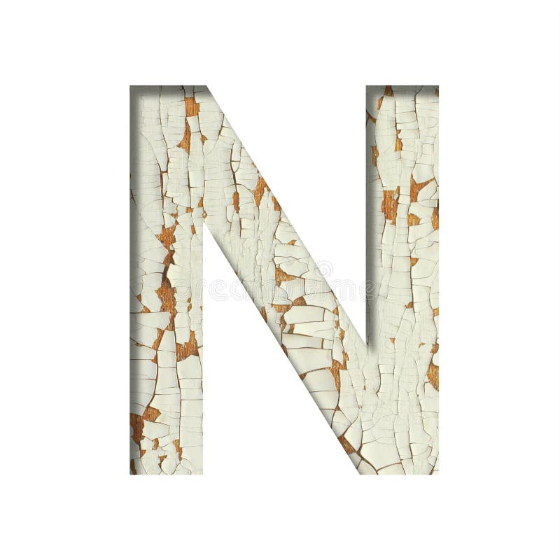 Rustic Font. the Letter N Cut Out of Paper on the Background of Old ...