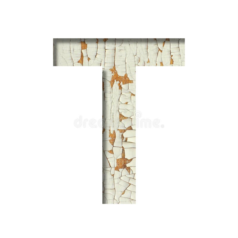 Rustic Font. the Letter T Cut Out of Paper on the Background of Old ...