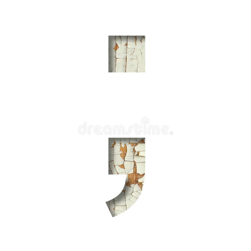 Rustic Font. Punctuation Marks Dot and Comma Cut Out of Paper on the ...