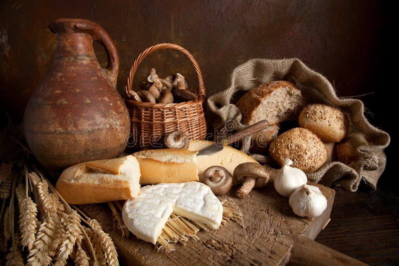Rustic food stock photo. Image of buns, picnic, baguette - 13604686