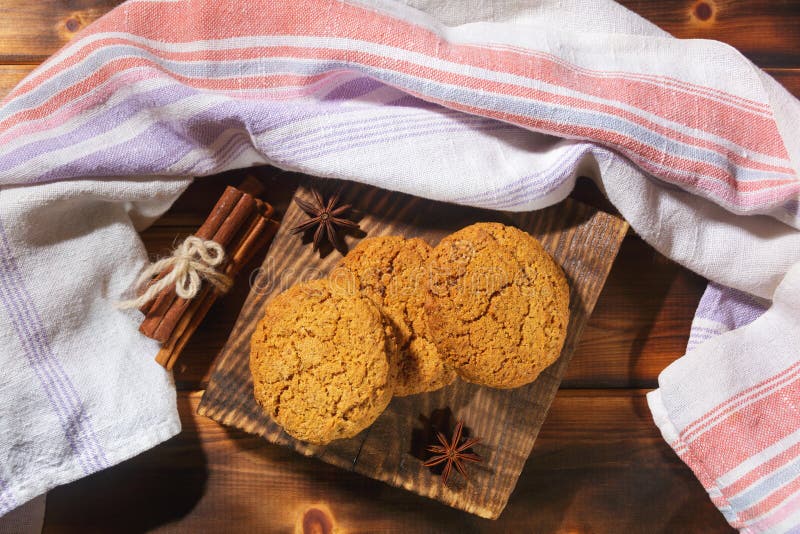 Rustic Food Cookies on Wooden Board Stock Photo - Image of ingredient ...