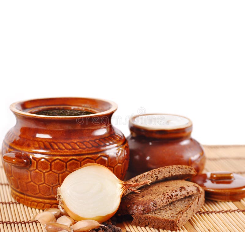 Rustic Food, Soup in a Clay Pot Stock Photo - Image of cream, food ...