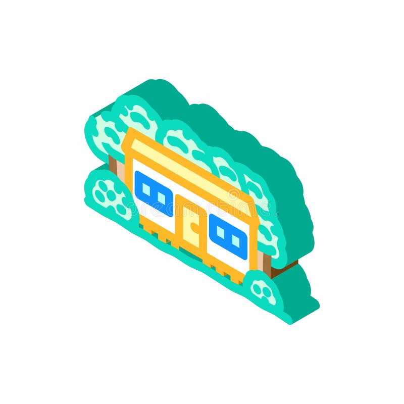 Rustic Forest Mobile Home Isometric Icon Vector Illustration Stock ...