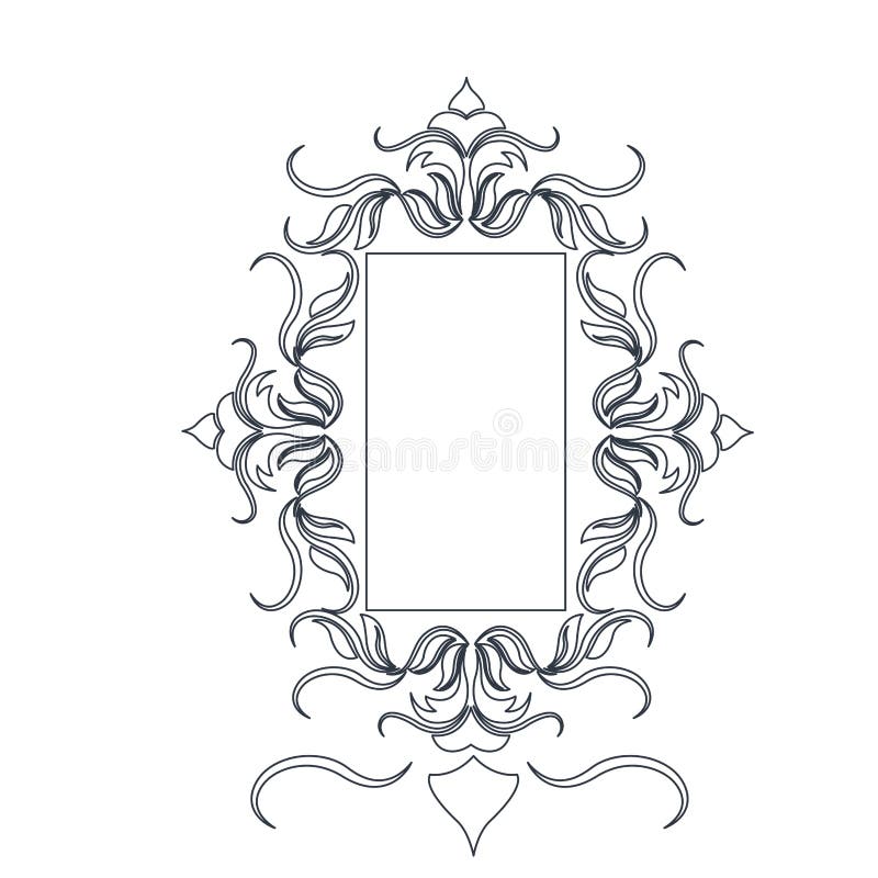 Rustic Frame Floral Decoration Crest Object Stock Vector - Illustration ...