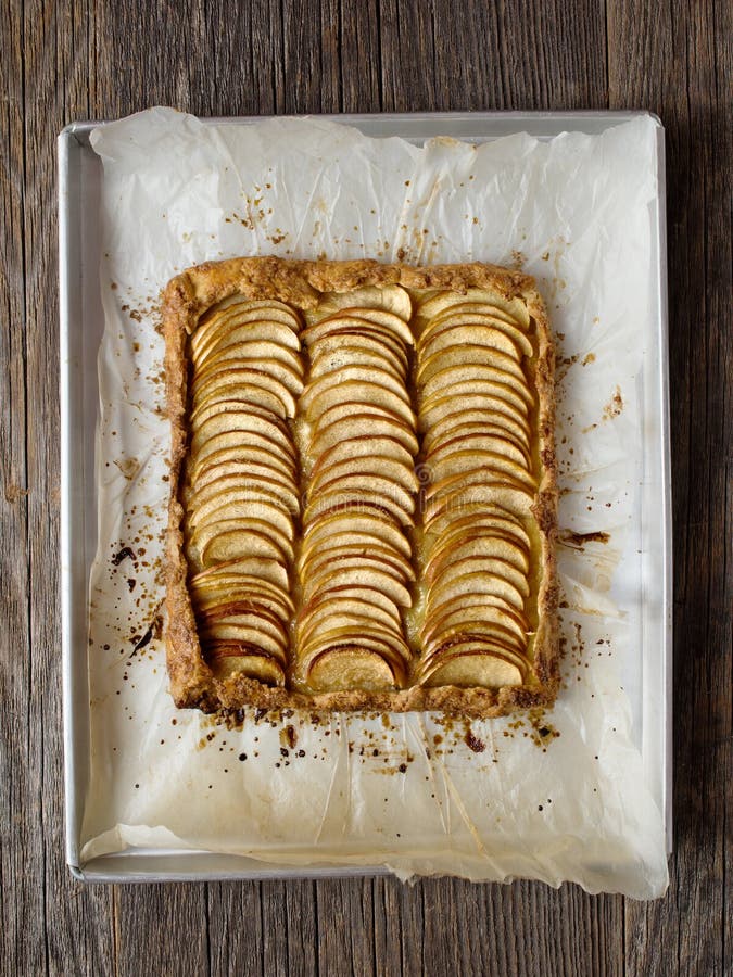 Rustic French Baked Apple Galette Stock Image - Image of rustic, apple ...