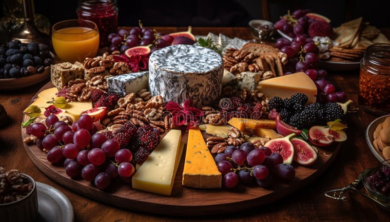 A Rustic French Buffet with Gourmet Variations Generated by AI Stock ...