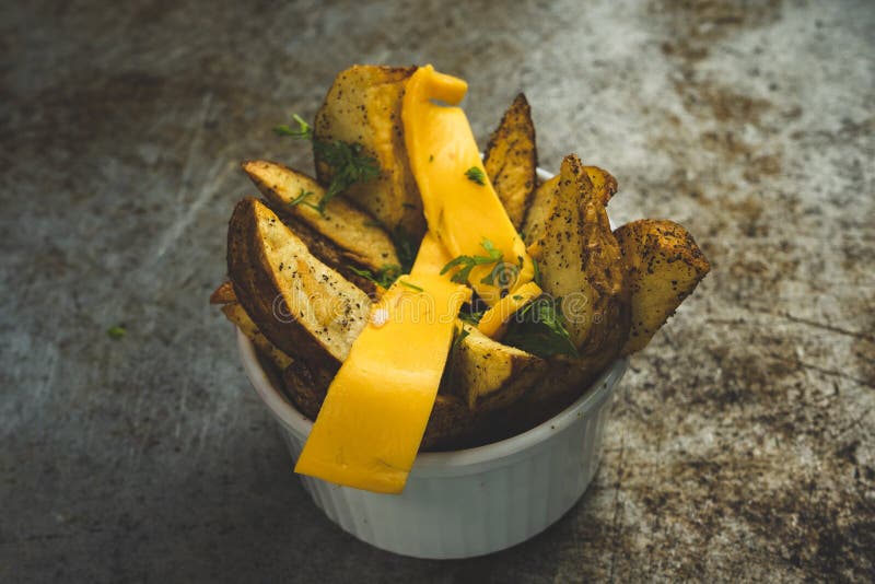 Rustic French Fries on Tray Stock Photo - Image of healthy, cooked ...