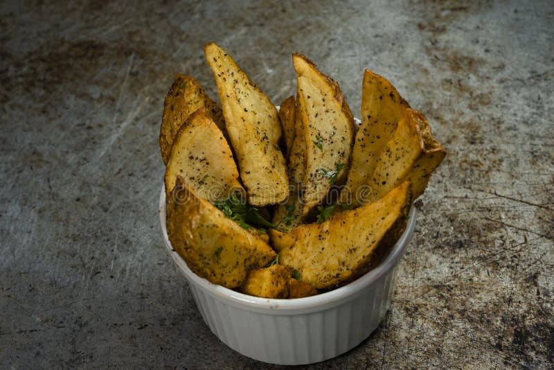 Rustic French Fries on Tray Stock Image - Image of ketchup, plate ...