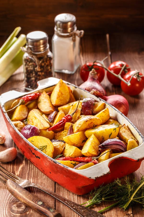 Rustic Fried Potato. Selective Focus. Stock Photo - Image of potato ...