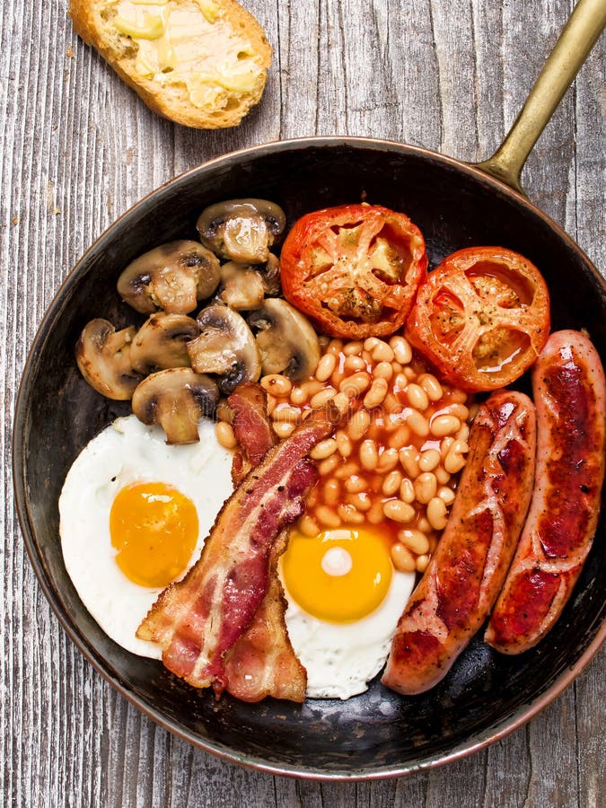 Rustic Full English Breakfast Stock Image - Image of cuisine, rustic ...