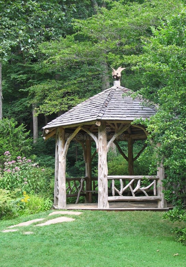 Rustic gazebo stock photo. Image of wood, backyard, handmade - 4581916