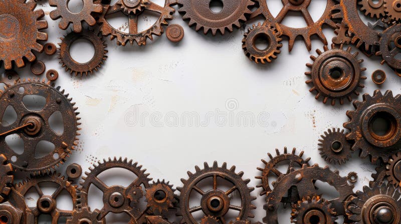 Rustic Gear Frame Border Background for Labor Day Concept with ...