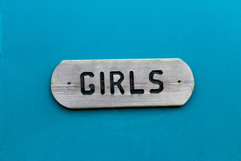 Girls and Sign #2 stock image. Image of long, card, sign - 423155