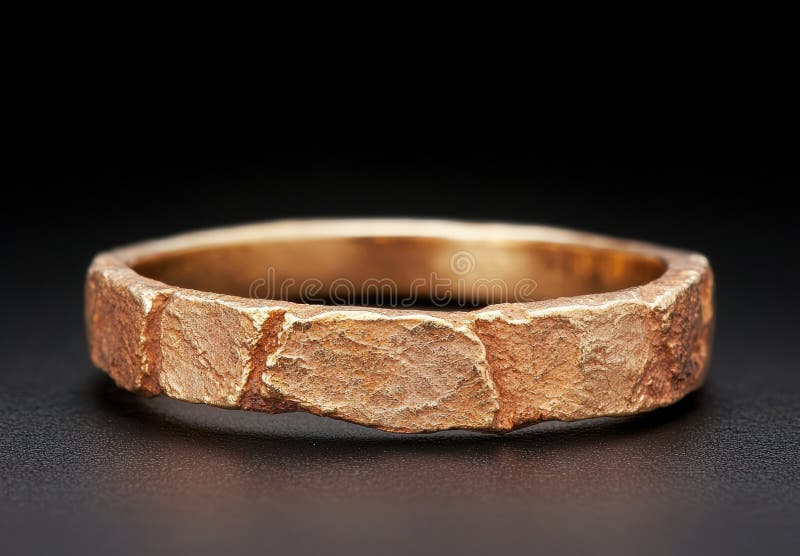 Rustic Gold Metal Ring with Textured Surface Stock Illustration ...