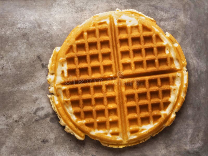 Rustic golden plain waffle stock image. Image of closeup - 77696921