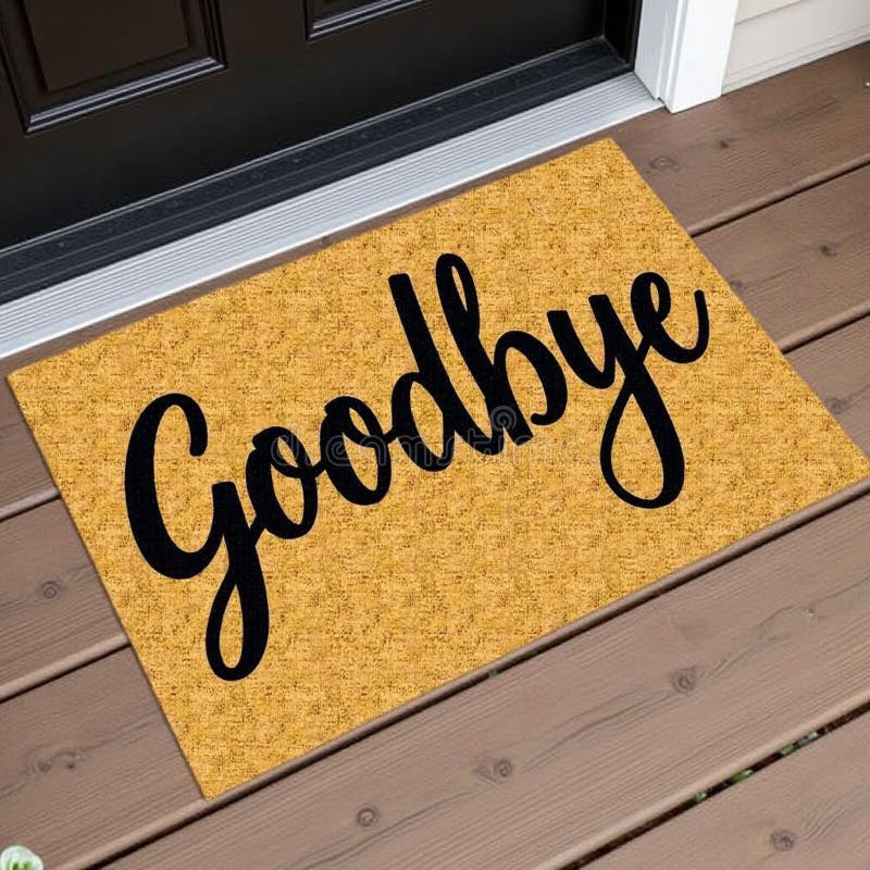Rustic Goodbye Doormat on Wooden Deck Stock Illustration - Illustration ...
