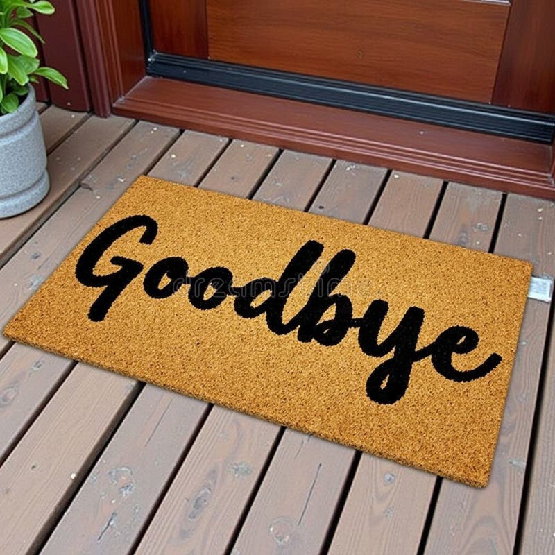 Rustic Goodbye Doormat on Wooden Deck Stock Illustration - Illustration ...