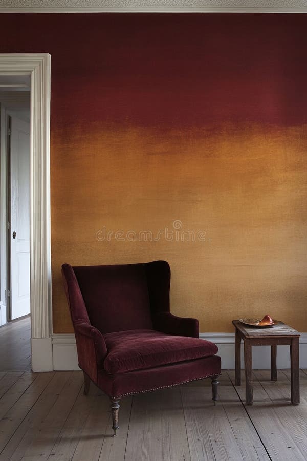 A Rustic Gradient Blending Warm Ochre and Deep Red with a Coarse Grainy ...