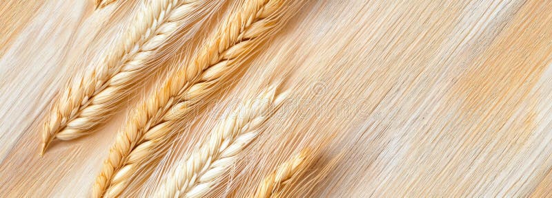 Rustic Grain and Wheat Background with Natural Wooden Texture Space ...