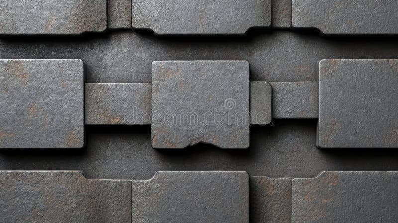 Rustic Gray Brick Wall with Rust Stains, an Industrial Aesthetic ...