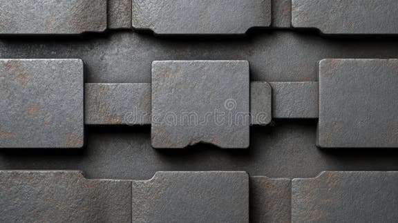 Rustic Gray Brick Wall with Rust Stains, an Industrial Aesthetic ...