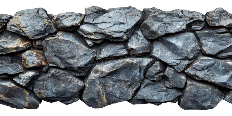 Rustic Gray Stone Wall with Natural Texture Isolated on Transparent ...