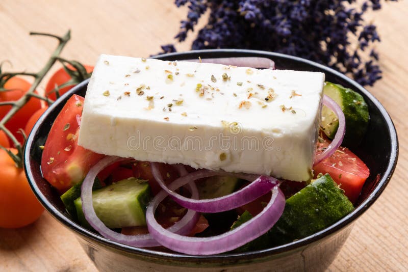 Rustic greek salad stock photo. Image of food, fresh - 76010002