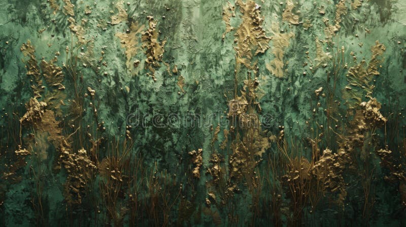 Rustic Green and Gold Botanical Textured Background Stock Image - Image ...