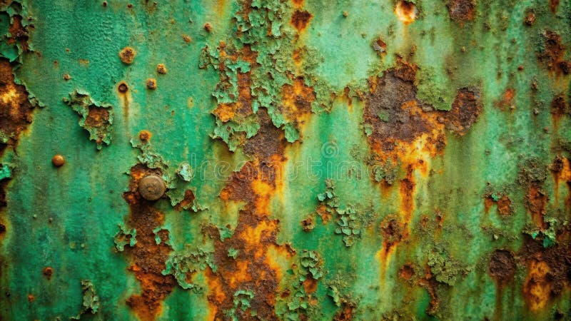 Rustic Green Metal Surface with Extensive Rust and Flaking Paint ...