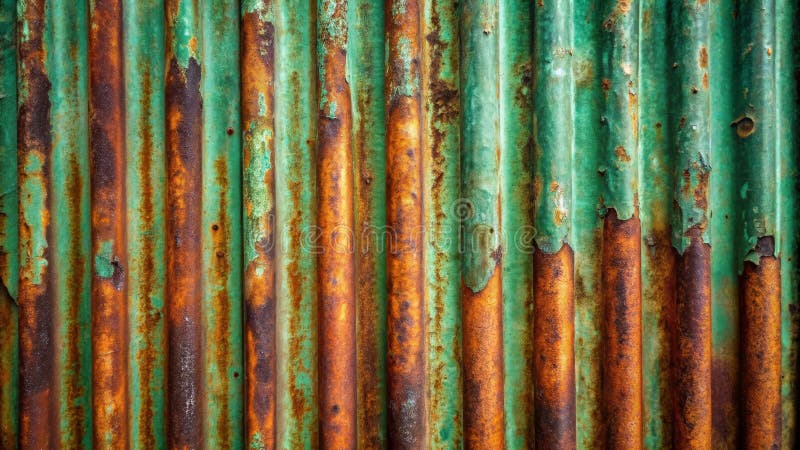 Rustic Corrugated Metal Sheet Weathered Rust Texture Generative Ai ...