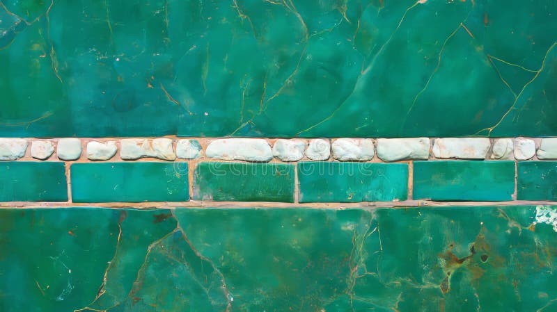 Rustic Green Tile Texture with Stone Border for Architectural Design ...