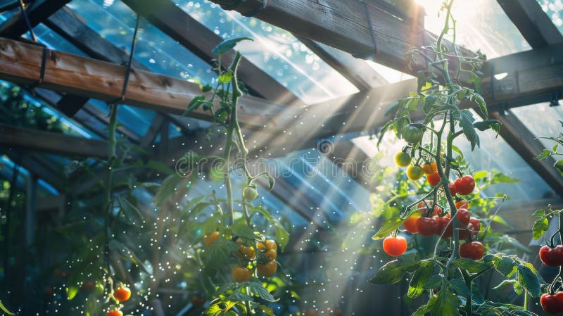 A Rustic Greenhouse in a Countryside Setting, Filled with Plants and ...
