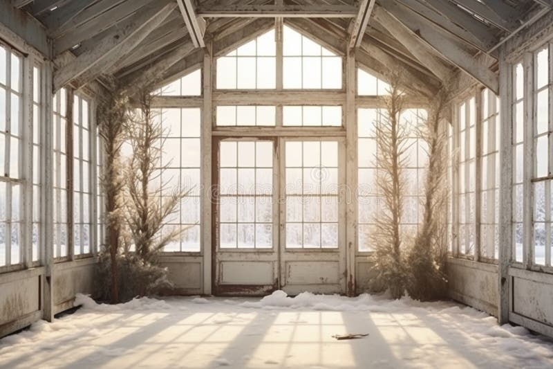 Rustic Greenhouse Windows, Created with Generative AI Stock ...