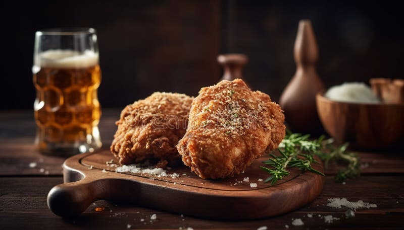 Rustic Grilled Meat Meal on Wooden Table with Fresh Ingredients ...