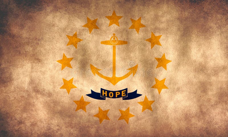 Rustic, Grunge Rhode Island State Flag Stock Image - Image of ...